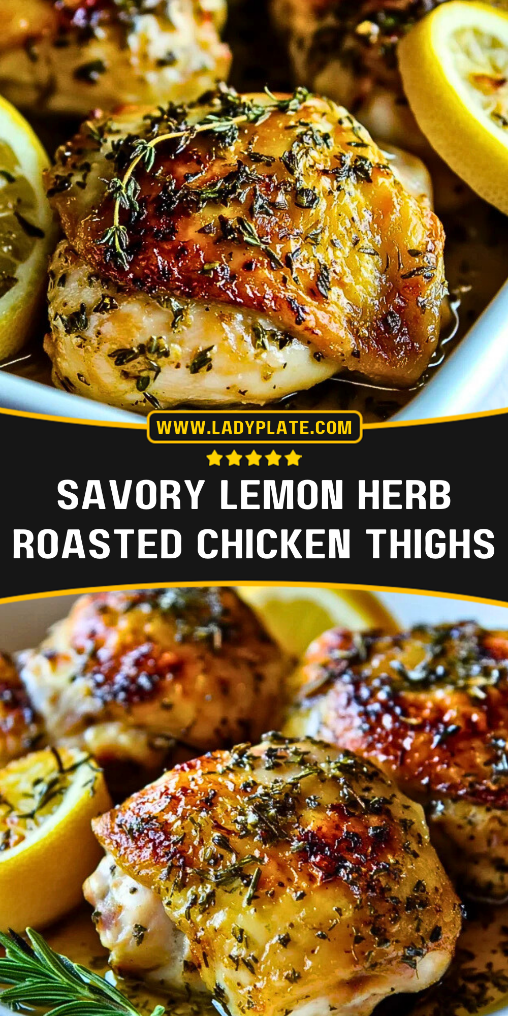 Savory Lemon Herb Roasted Chicken Thighs