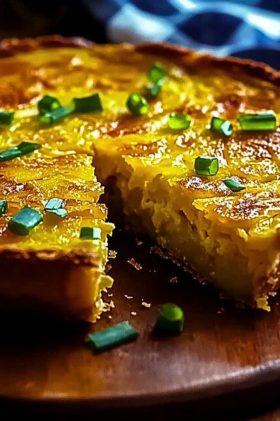 Spanish Tortilla-Inspired Quiche With Hashbrown Crust