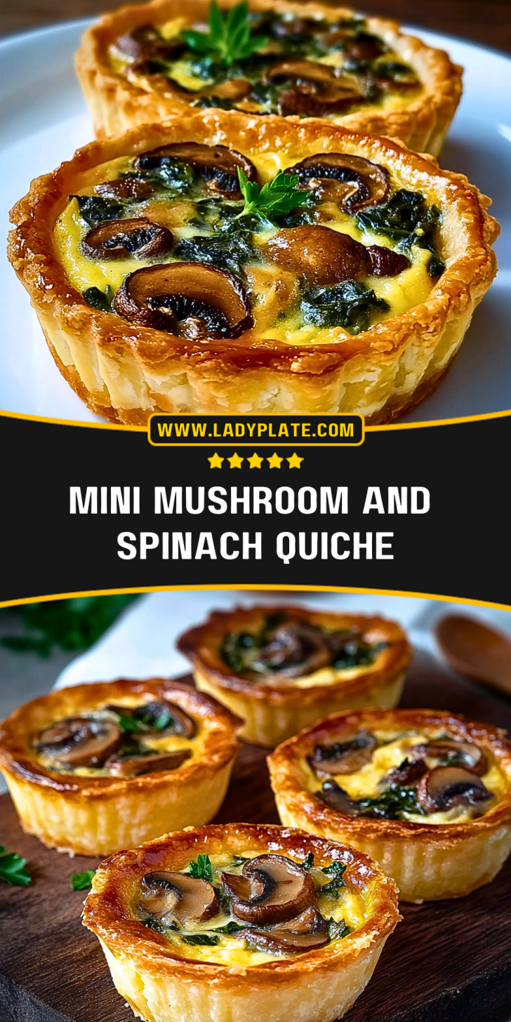 Mini Mushroom and Spinach Quiche