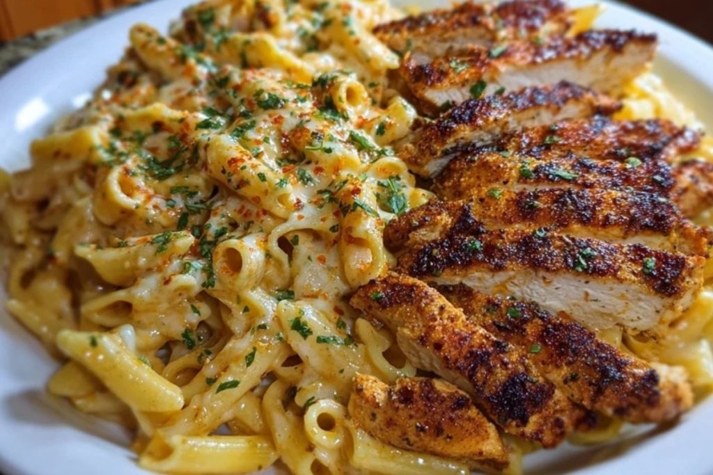 Creamy Cajun Chicken Pasta with Parmesan, Garlic, and Mozzarella