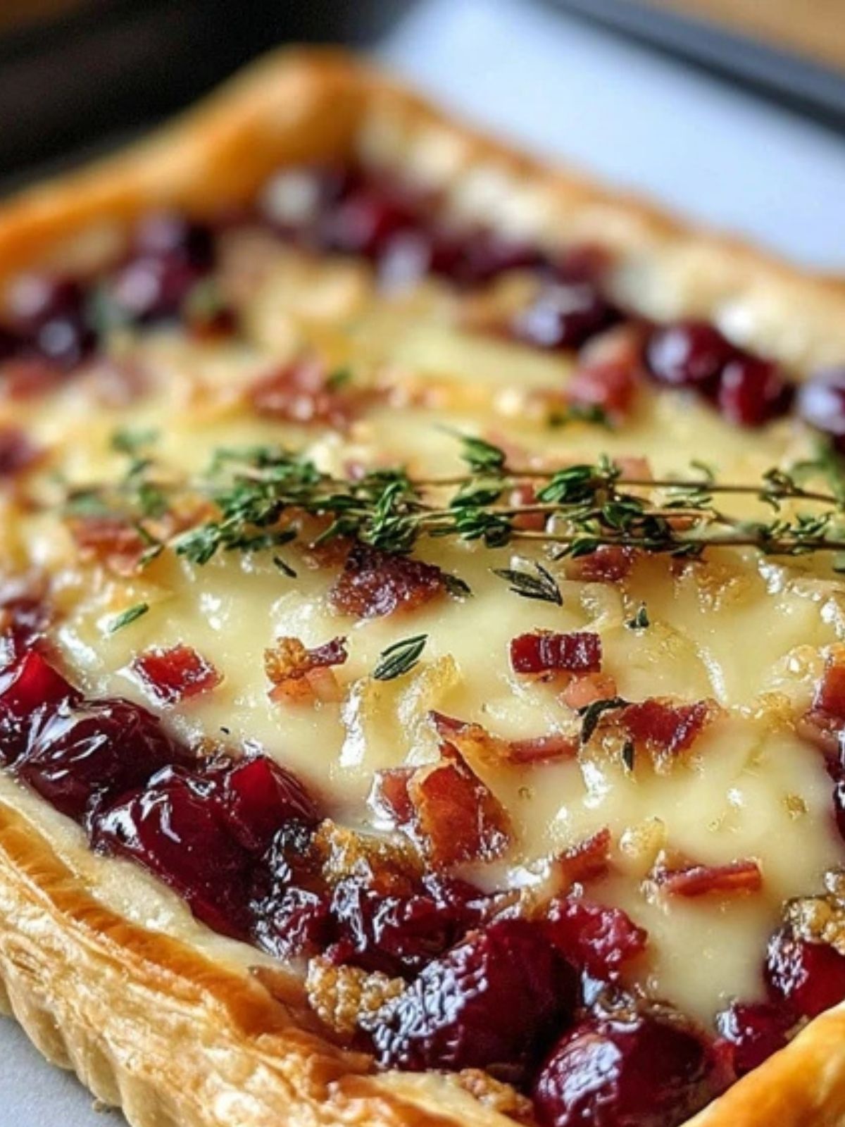 Cranberry Brie Tart with Pancetta & Thyme