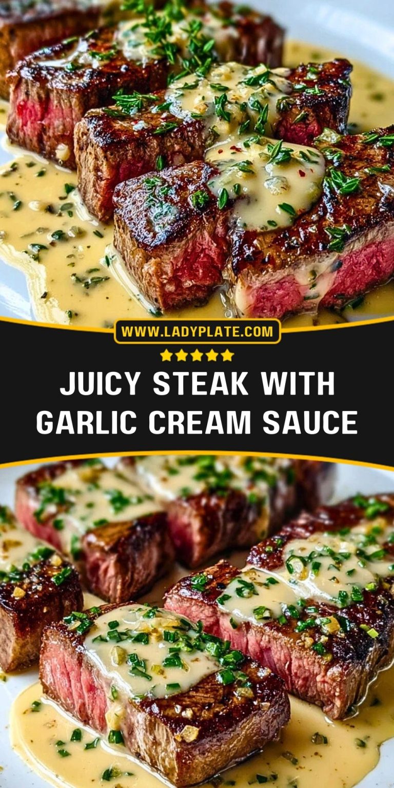 Juicy Steak with Garlic Cream Sauce